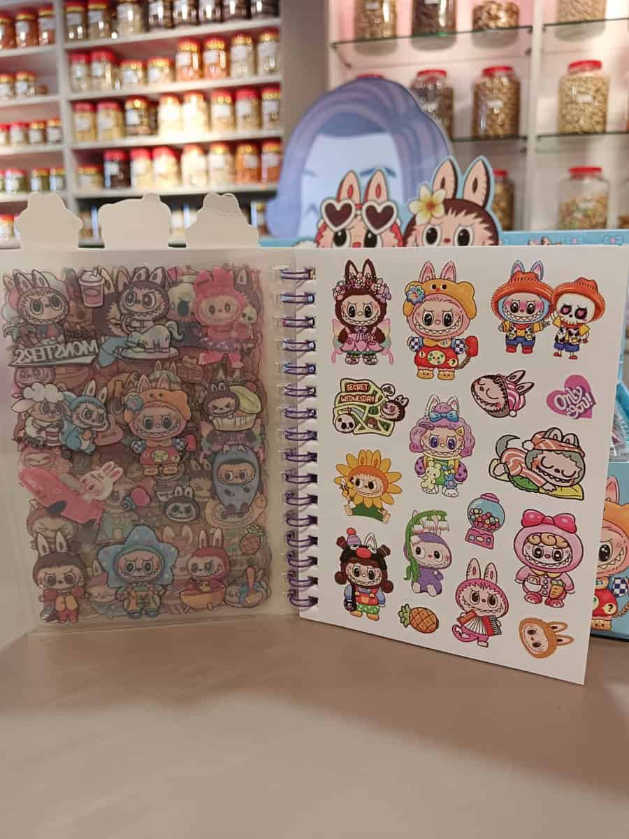 拉布布贴纸书 Labubu Sticker Notebook - Ah Mok Shop